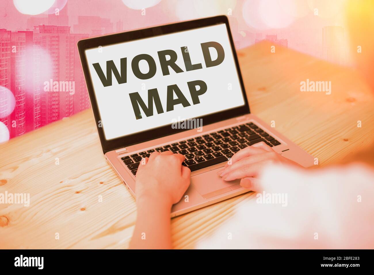 Text sign showing World Map. Business photo text a diagrammatic ...