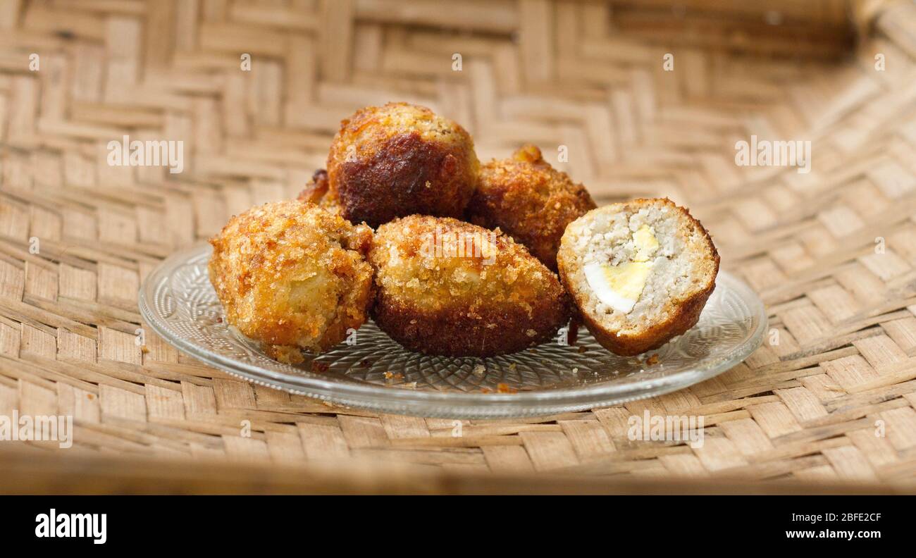 Deep fried crispy Egg Kebabs with a delicious coating of Coconut ...