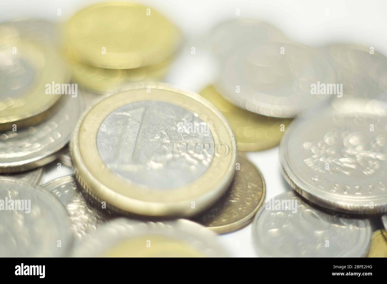 One euro coin, on the white background Stock Photo - Alamy