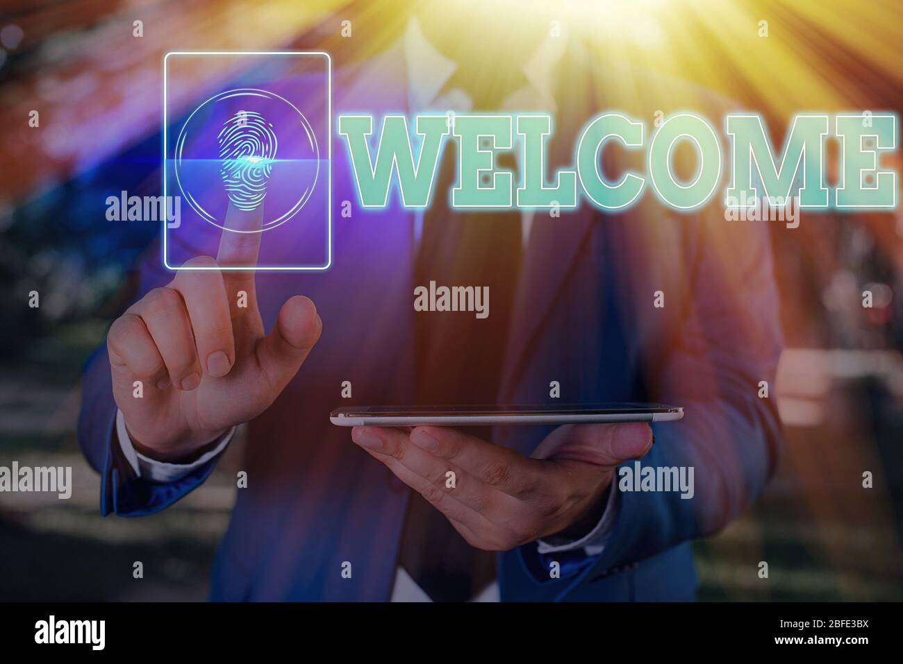 Writing note showing Welcome. Business concept for instance or manner ...