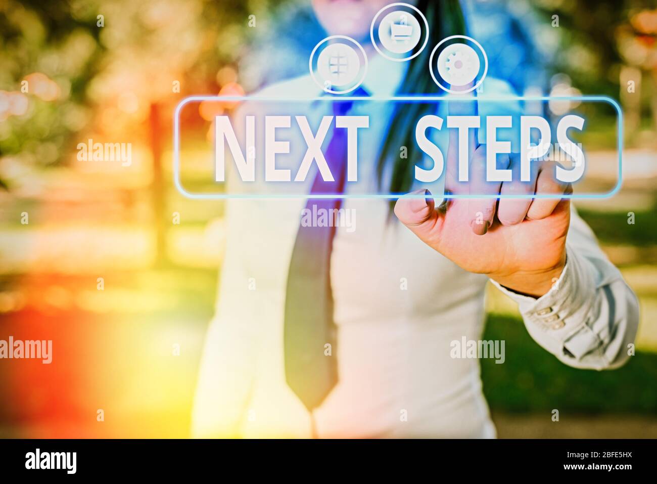Conceptual hand writing showing Next Steps. Concept meaning numper of ...