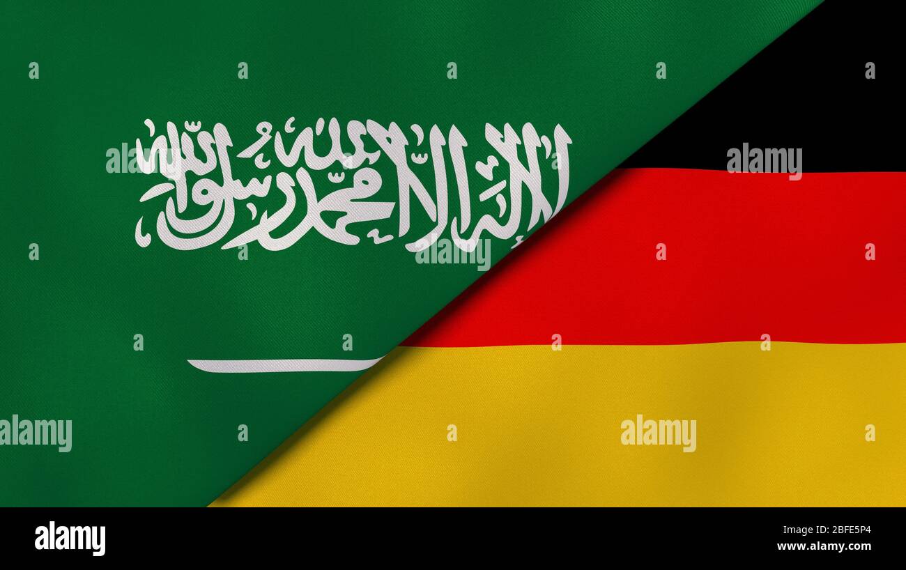 Two states flags of Saudi Arabia and Germany. High quality business ...