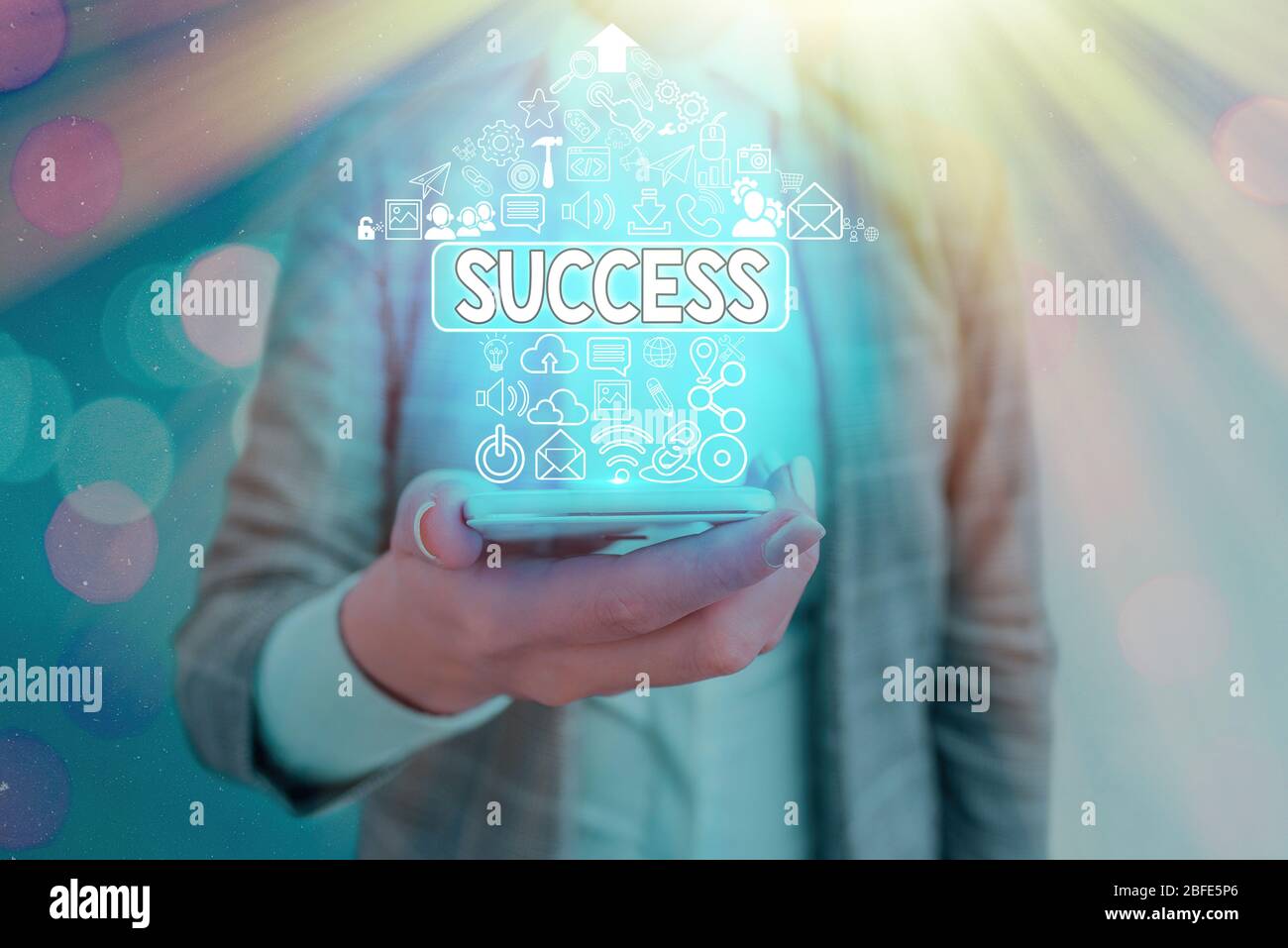 Text sign showing Success. Business photo showcasing accomplishment aim ...