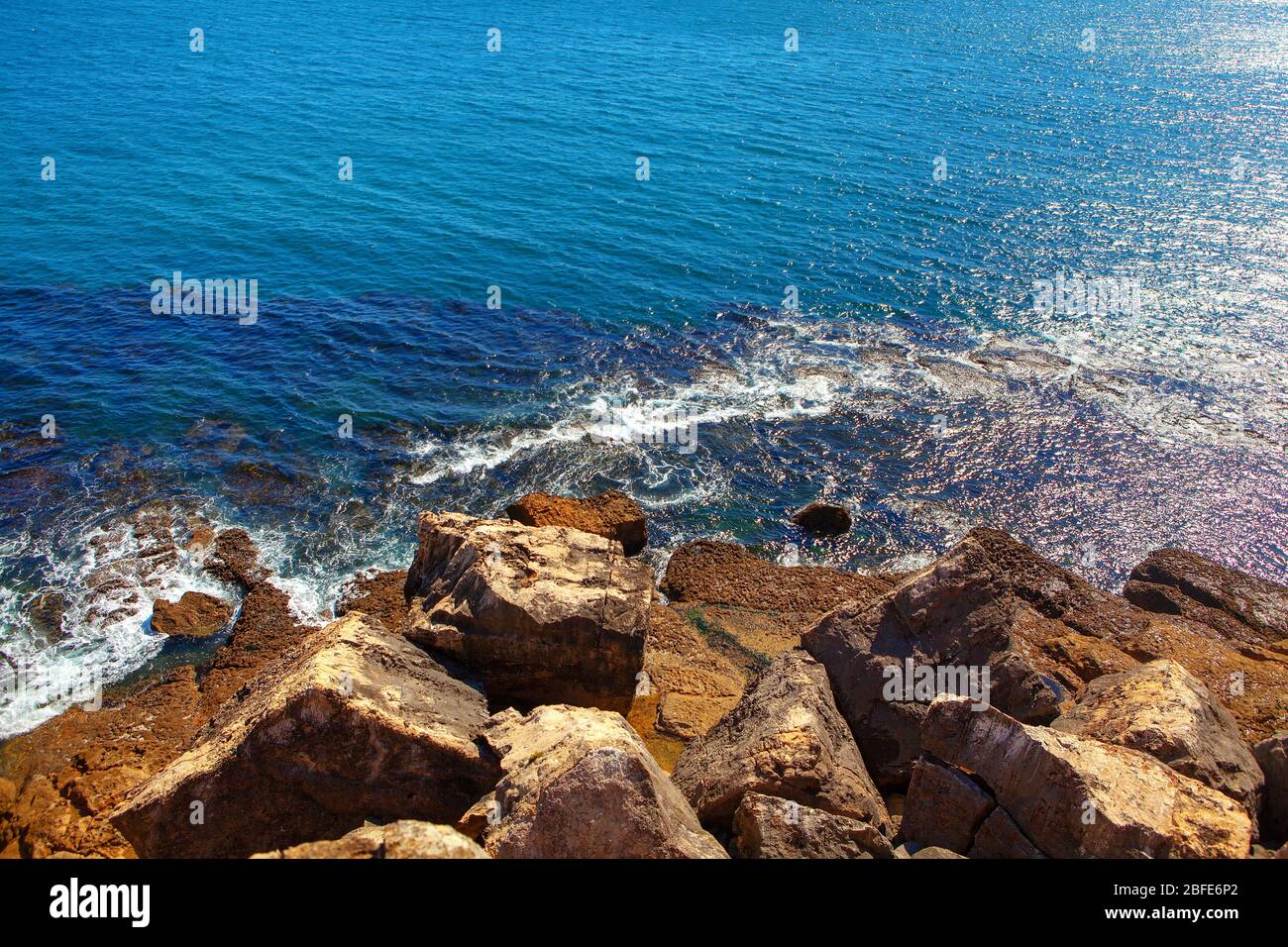 coastal natural rocks with ocean waves Stock Photo - Alamy