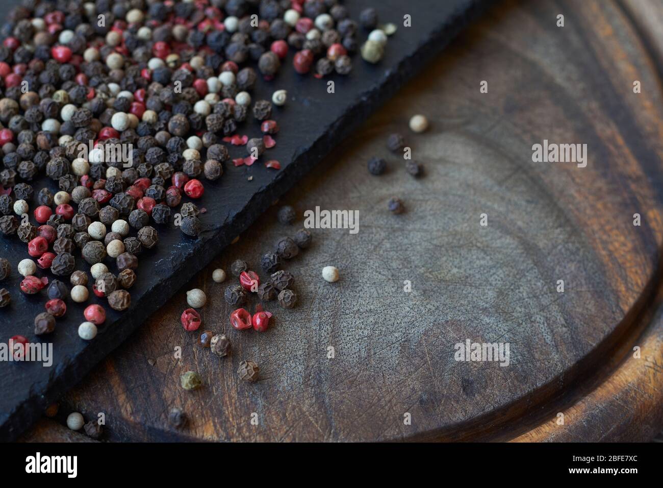 Pepper spice texture. Multicolored pepper corns, mix of colorful grains ...
