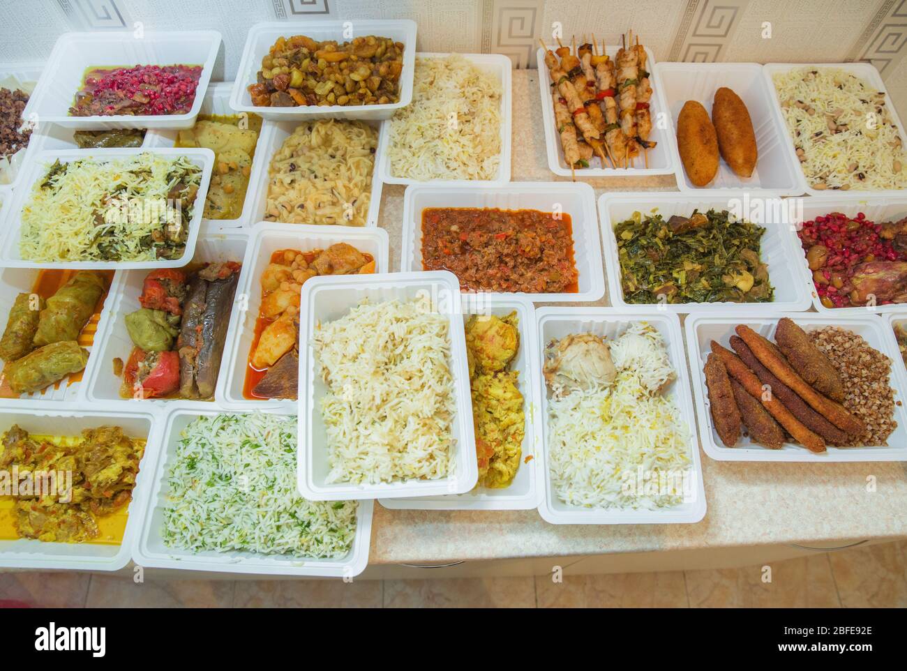Delivery sets of healthy and delicious food in boxes . A variety of ...