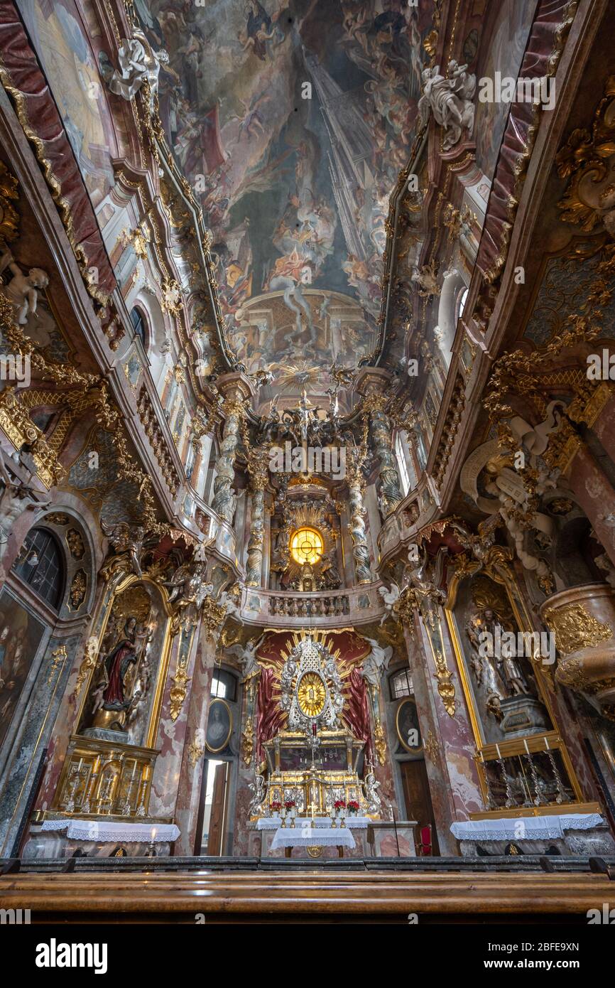 Ceiling asam church st nepomuk hi-res stock photography and images - Alamy