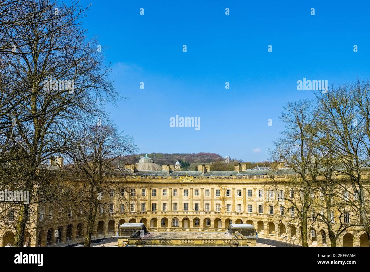 Buxton, Derbyshire : The newly restored Georgian Crescent in the centre ...