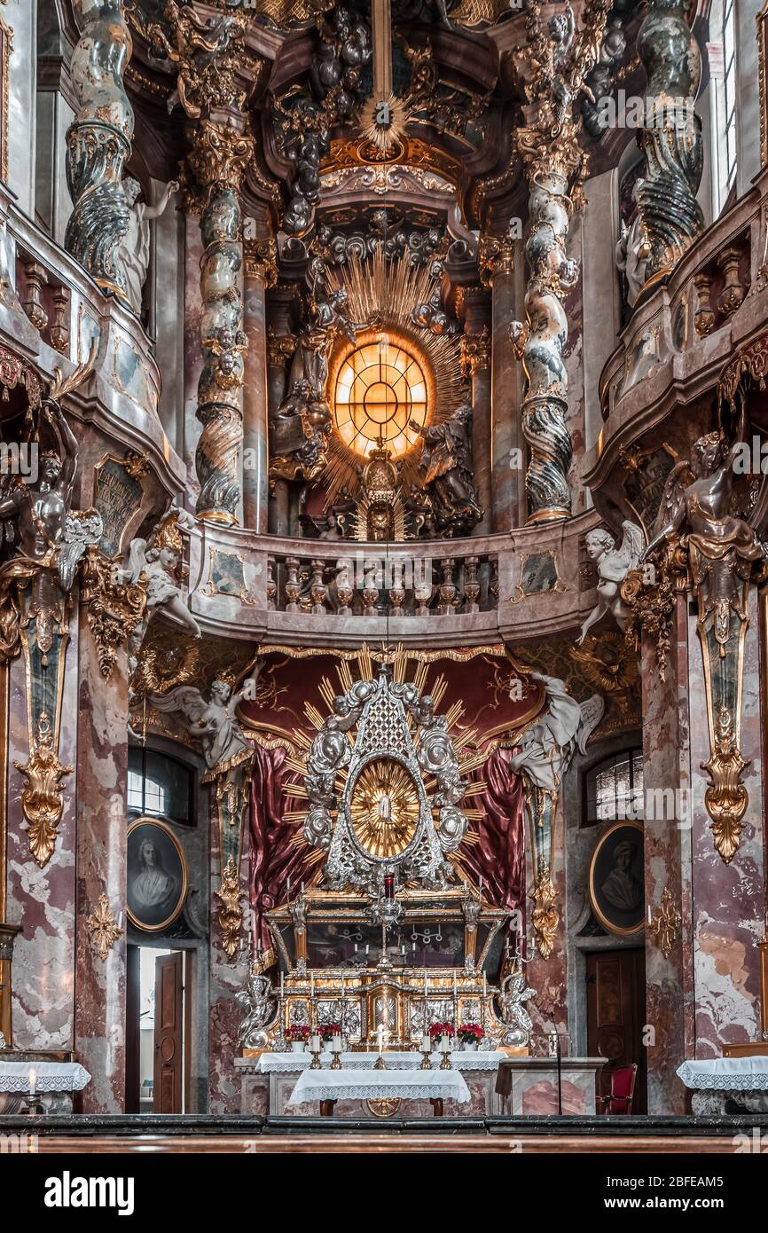 Ceiling asam church st nepomuk hi-res stock photography and images - Alamy