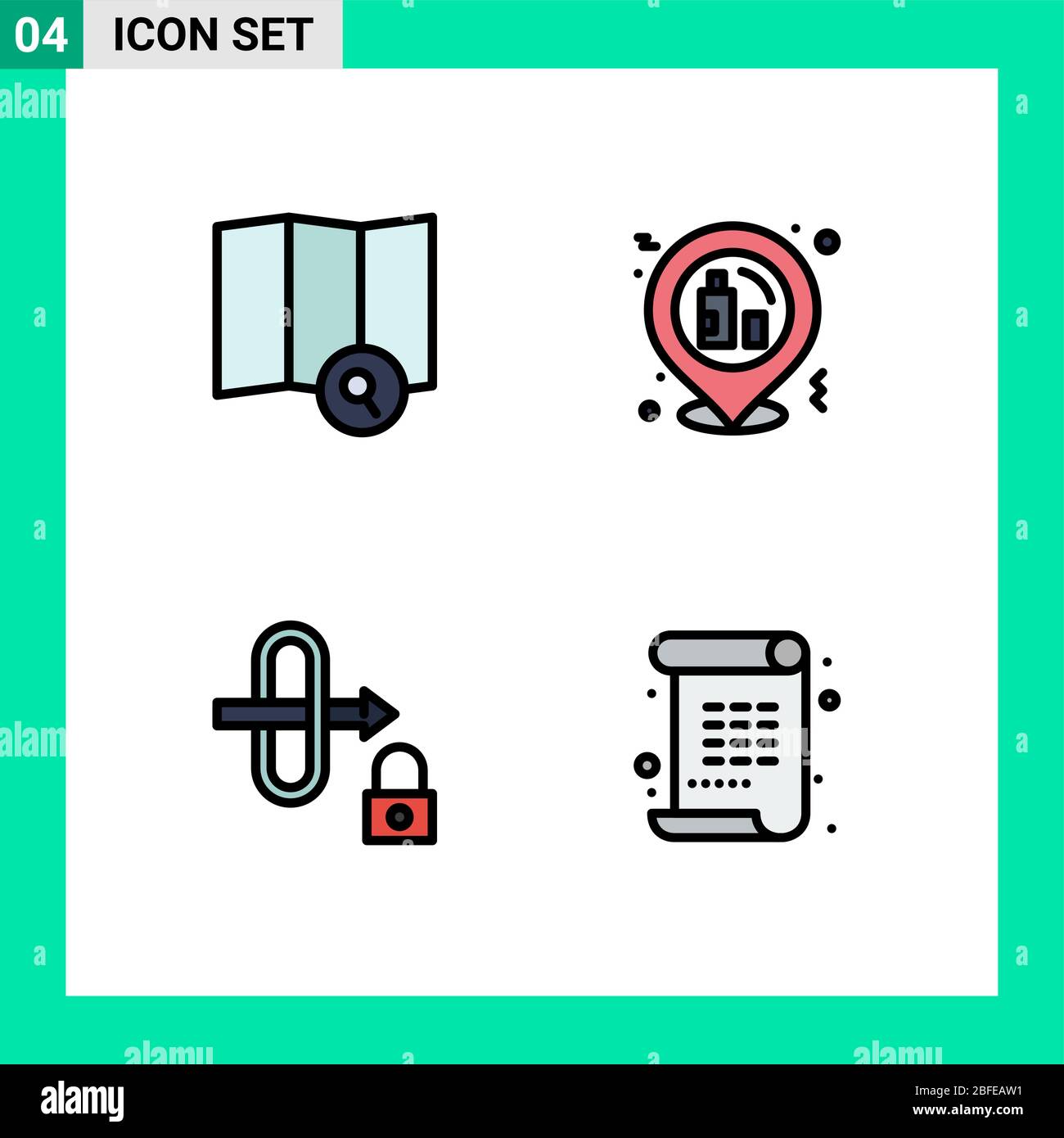 Stock Vector Icon Pack of 4 Line Signs and Symbols for explore ...