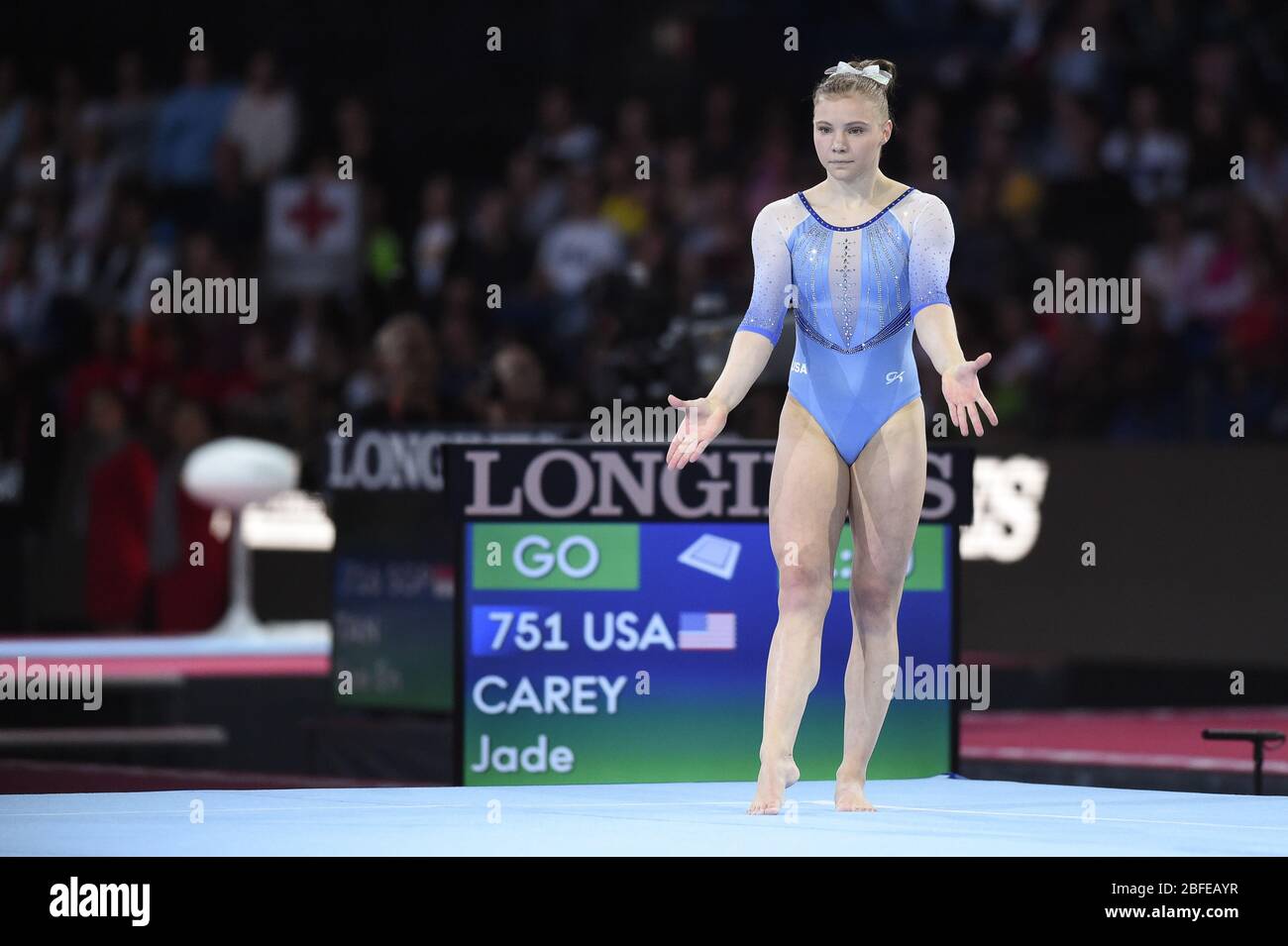 jade carey (usa)at the floor during Artistic Gymnastics World ...