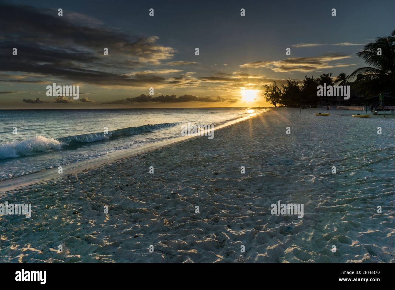 Sunset at Dover Beach, St. Lawrence Gap, South Coast, Barbados ...