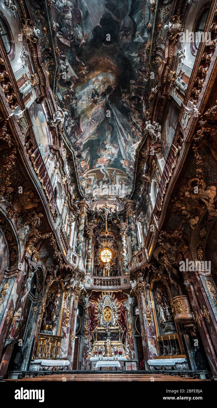 Feb 2, 2020 - Munich, Germany: Interior of Asamkirche baroque church ...