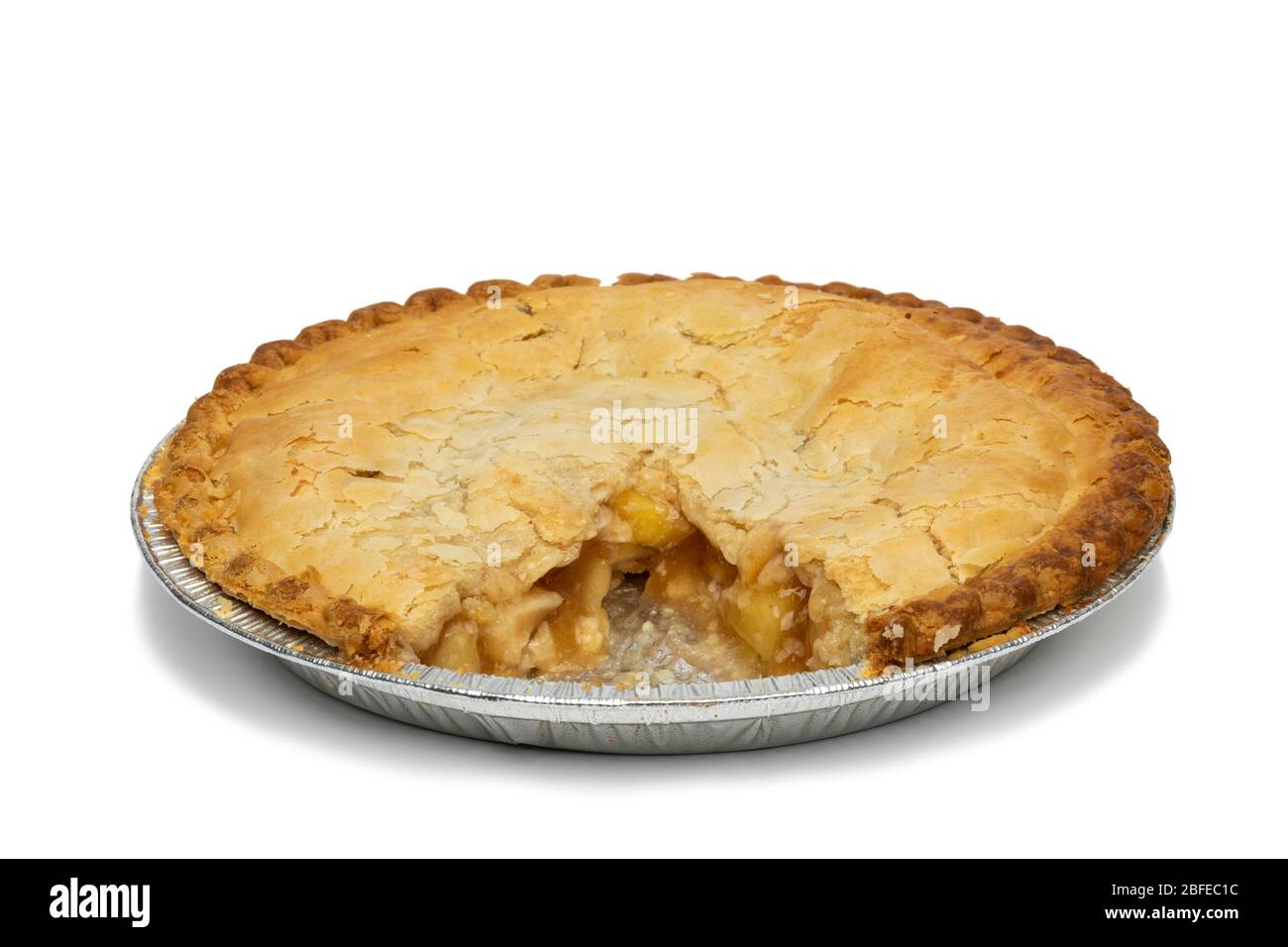 An apple pie with a missing slice Stock Photo - Alamy