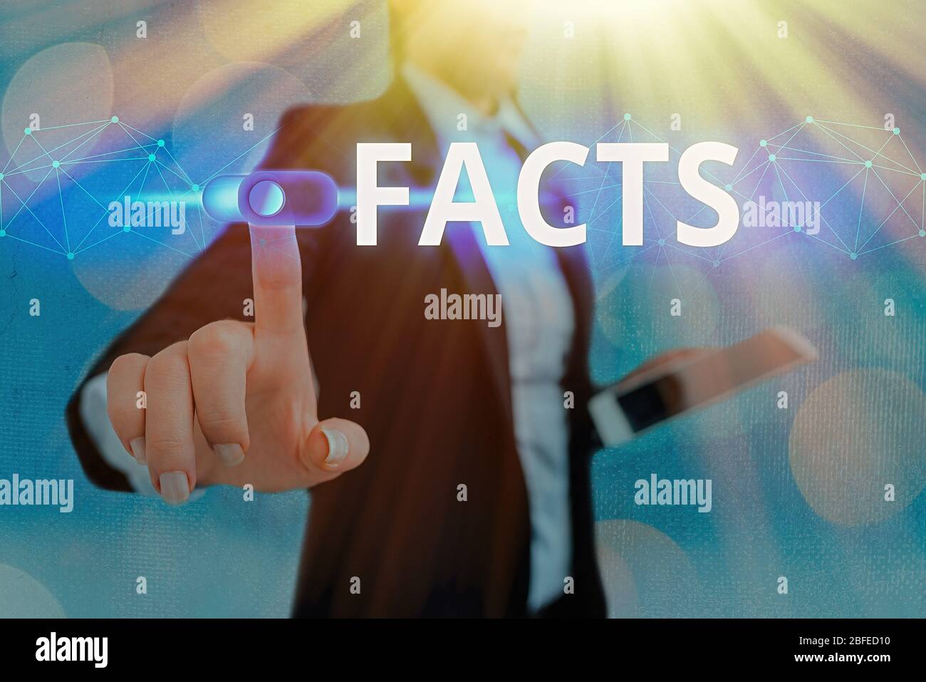 Conceptual hand writing showing Facts. Concept meaning information used ...
