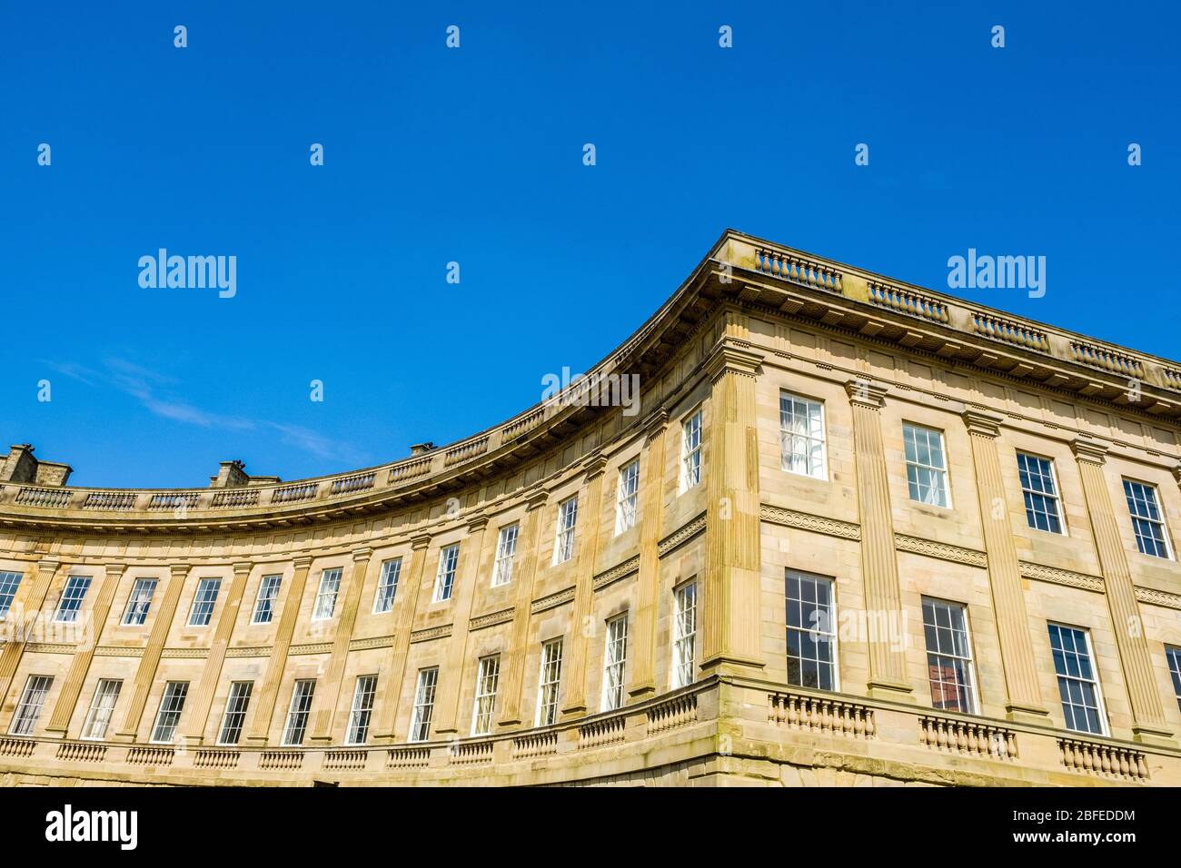 Buxton, Derbyshire : The newly restored Georgian Crescent in the centre ...