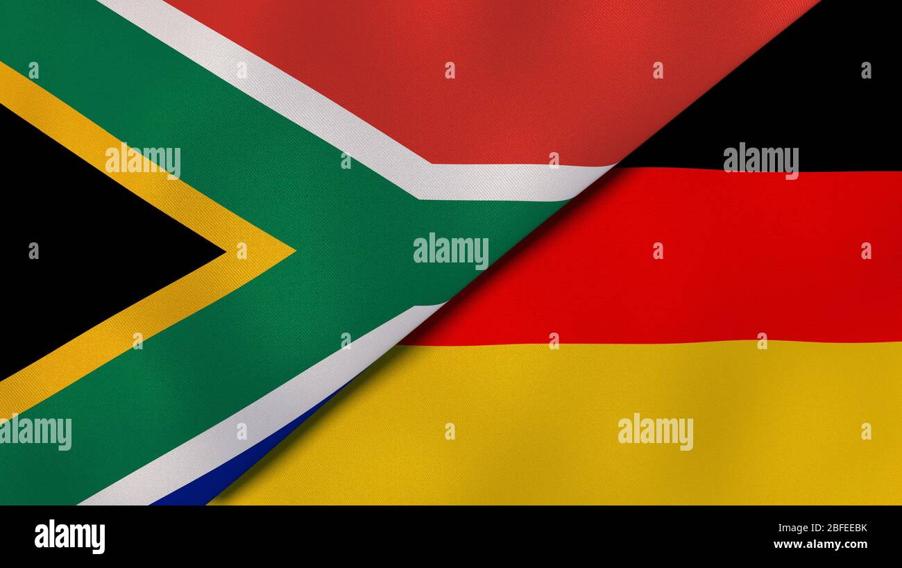 Two states flags of South Africa and Germany. High quality business ...