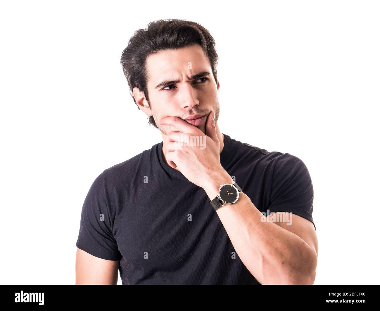 Handsome thinking male model hi-res stock photography and images - Alamy