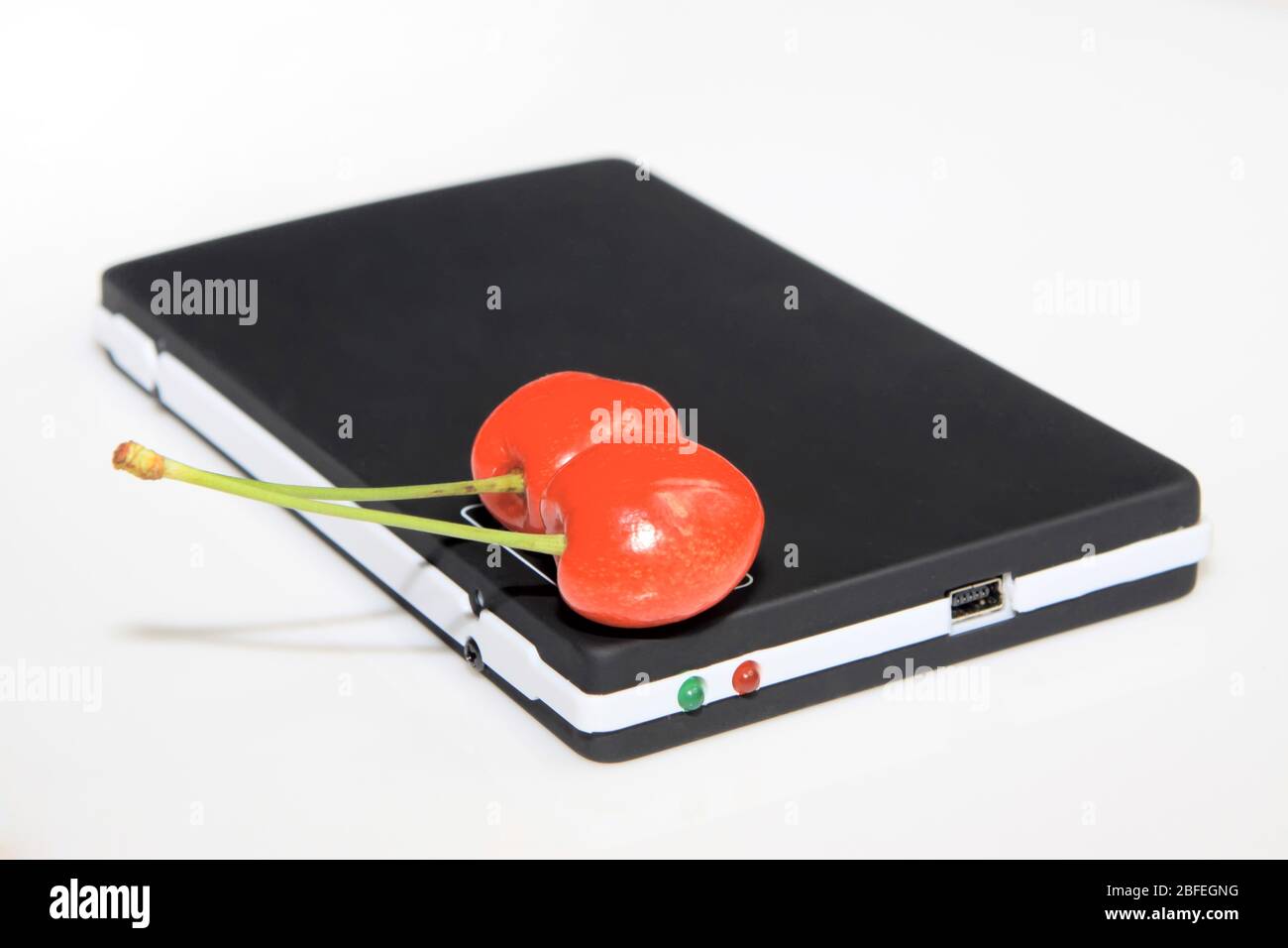 mobile hard disk on a white background, commonly used electronic ...