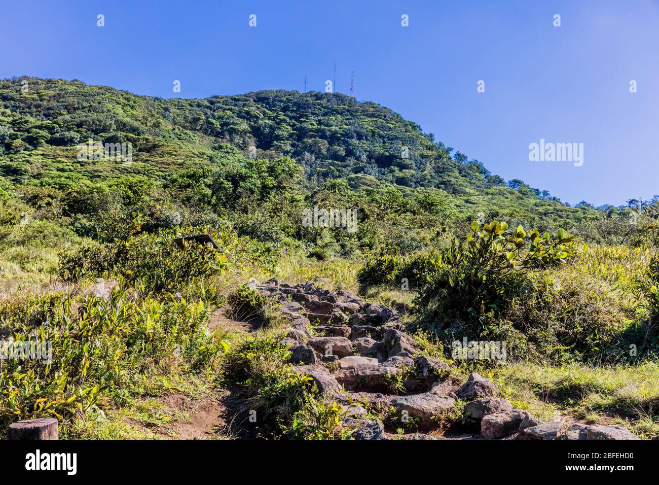 trekking track of the Mombacho Volcano Granada in Nicaragua Stock Photo ...