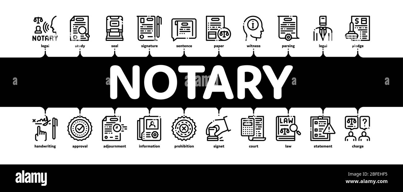 Notary Service Agency Minimal Infographic Banner Vector Stock Vector ...