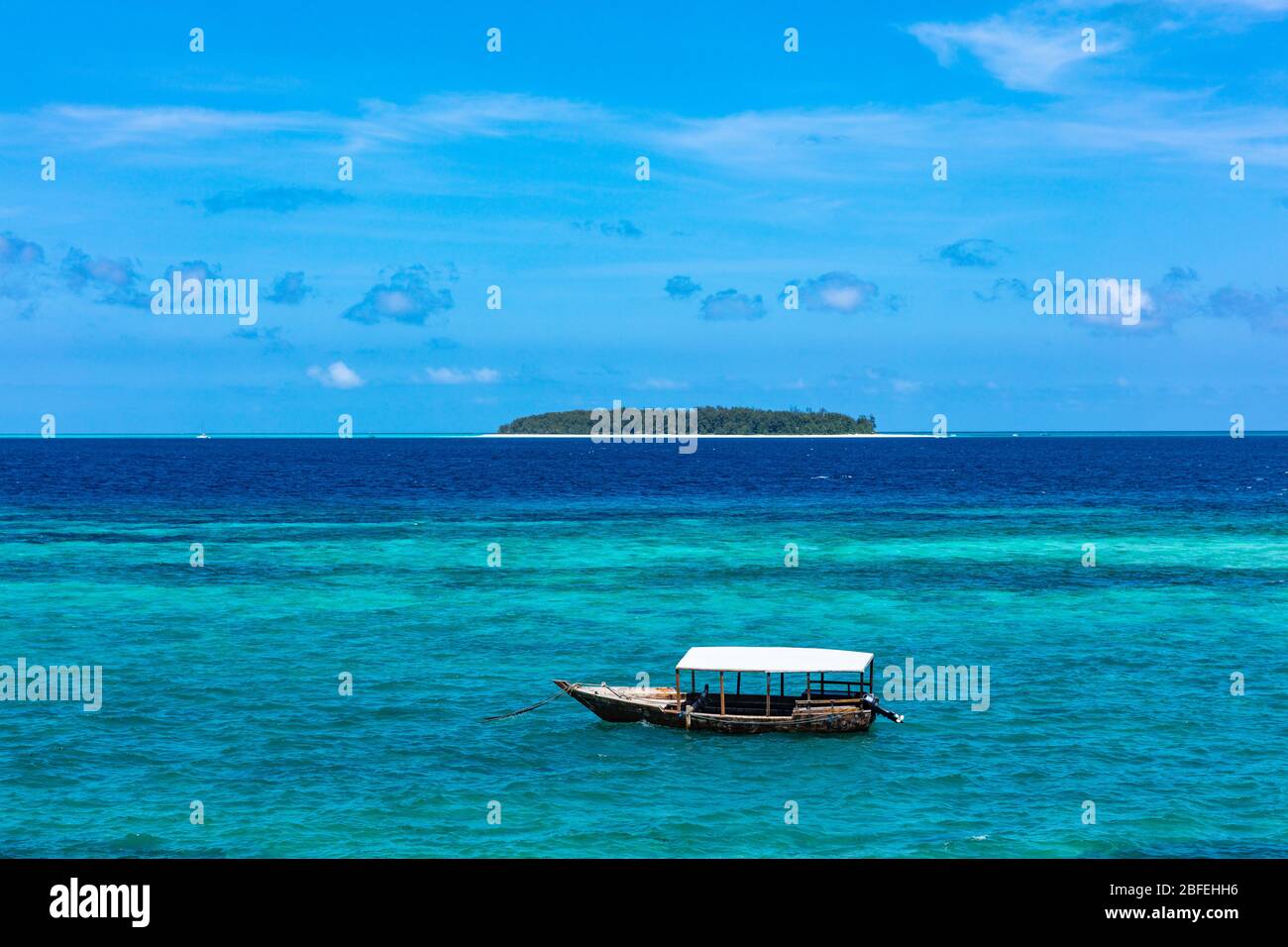 indian ocean seascape in Unguja aka Zanzibar Island Tanzania East ...