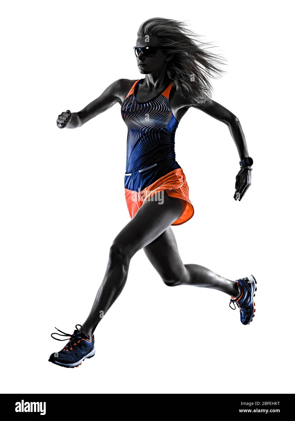 Beautiful woman running Cut Out Stock Images & Pictures - Alamy