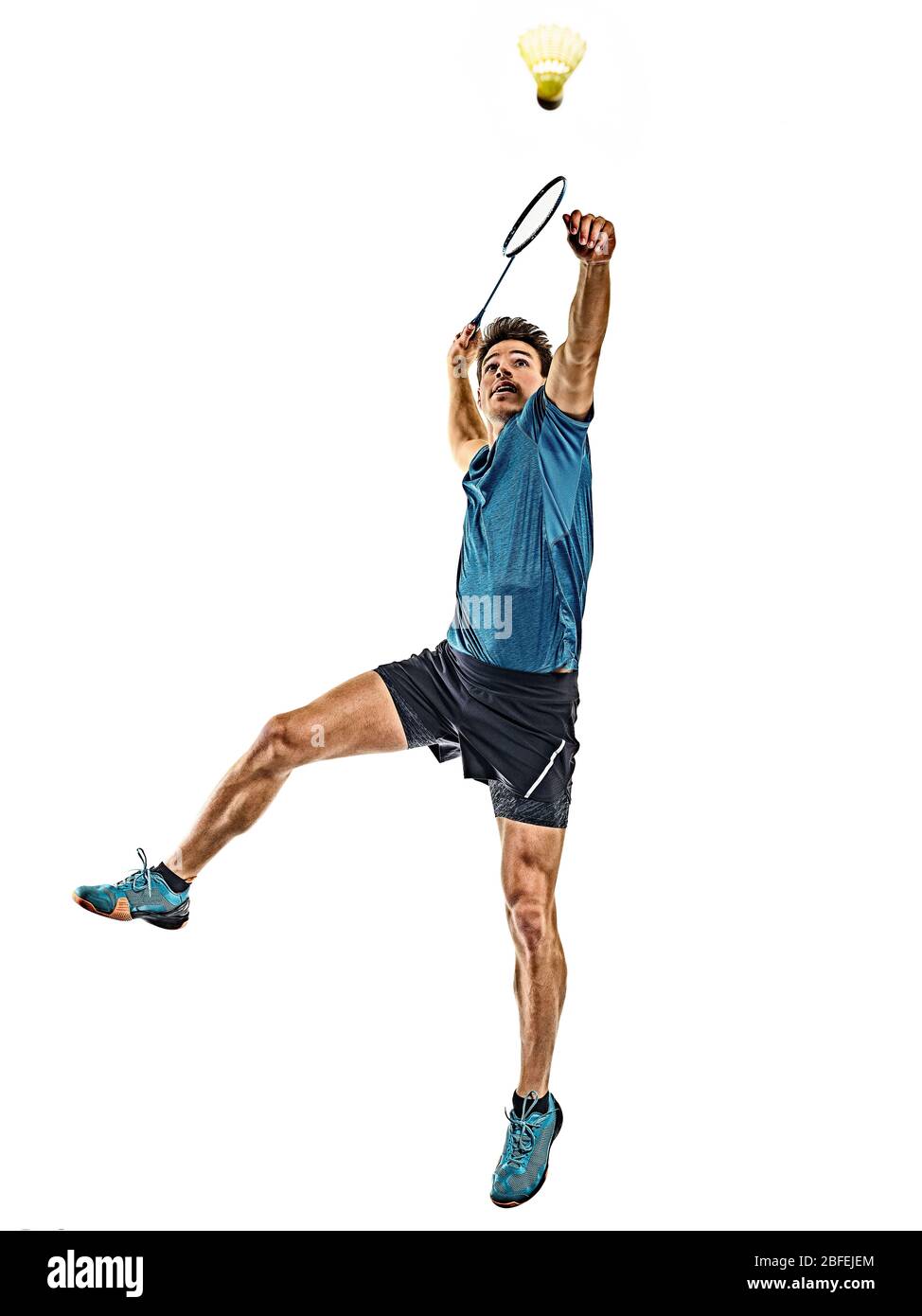 badminton isolated on white background Stock Photo - Alamy