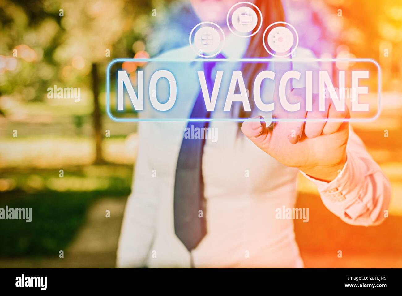 Conceptual hand writing showing No Vaccine. Concept meaning not provided of immunity against one ...