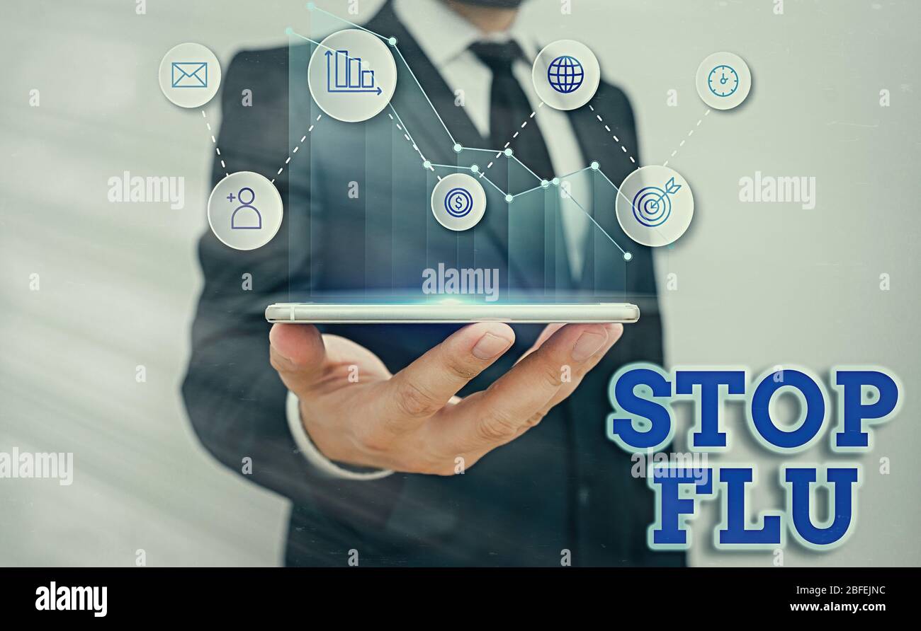 Word writing text Stop Flu. Business photo showcasing Treat the ...