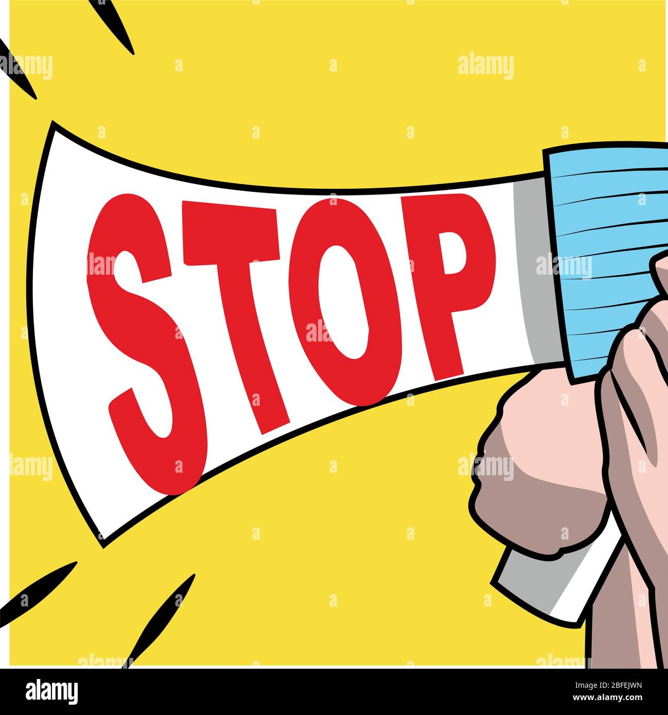 megaphone with stop notice on color background Stock Vector Image & Art ...