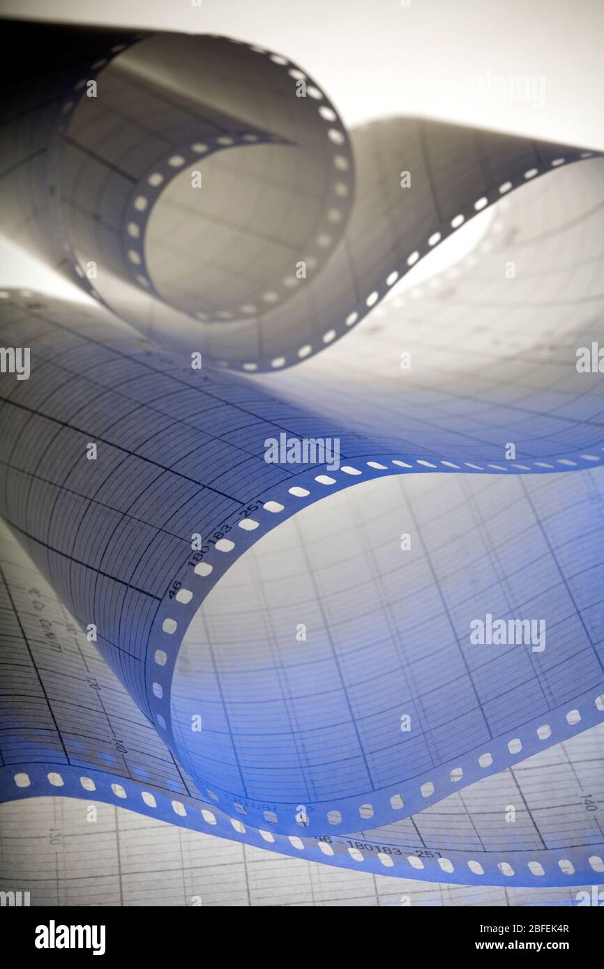 Plain electrocardiogram tracing paper. The electrocardiogram trace ...