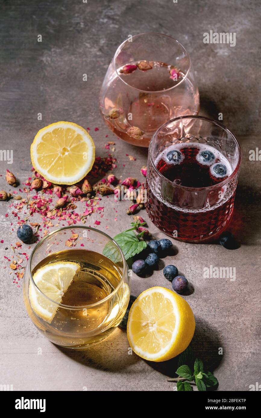 Sparkling colorful drinks Stock Photo - Alamy