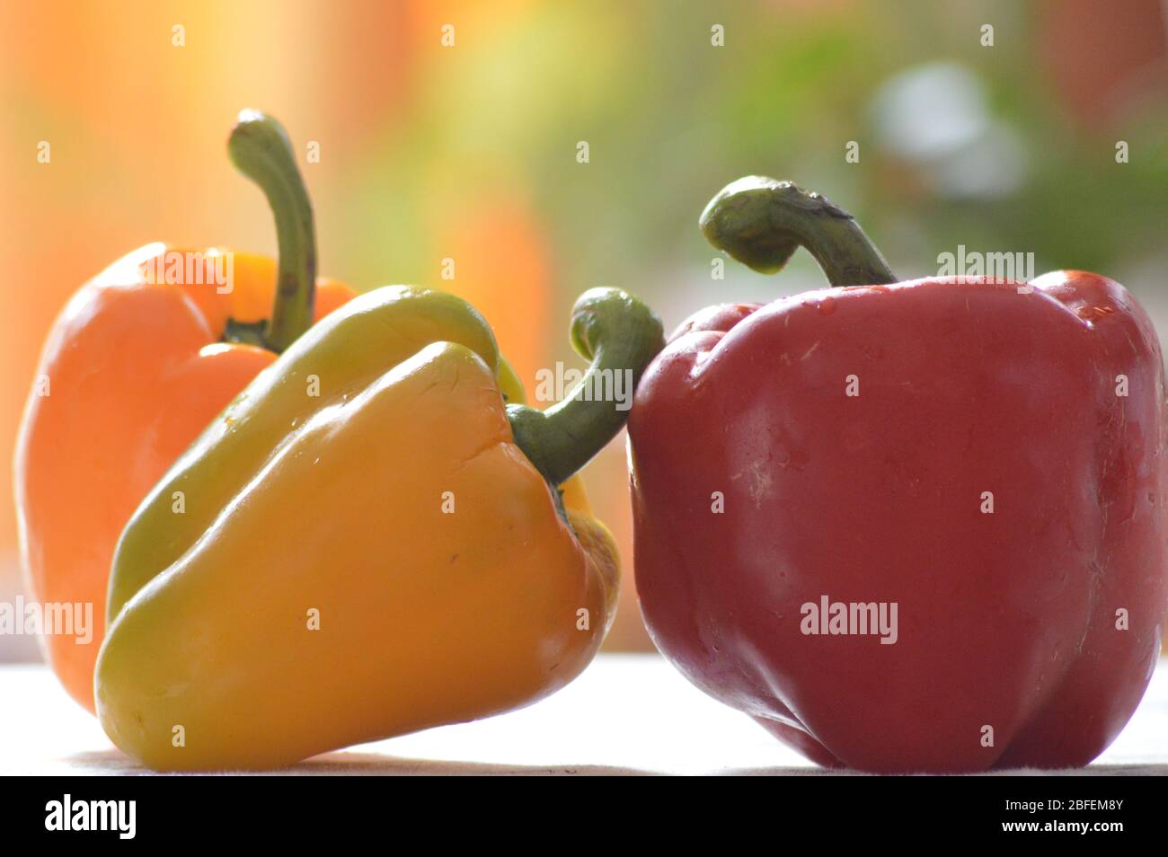 pepperoni fresh vegetable yellow and red vegetarian food Stock Photo ...