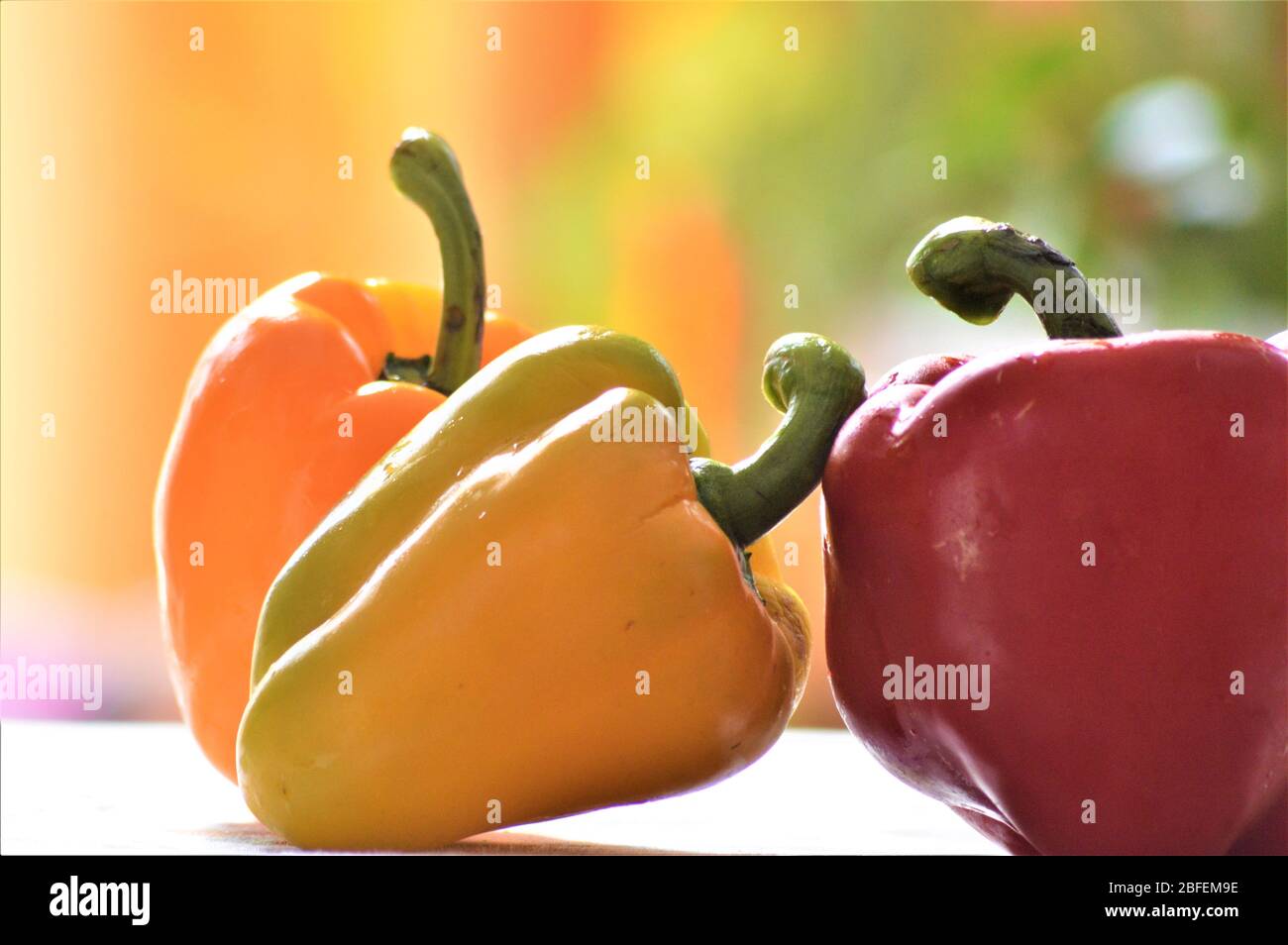 pepperoni fresh vegetable yellow and red vegetarian food Stock Photo ...