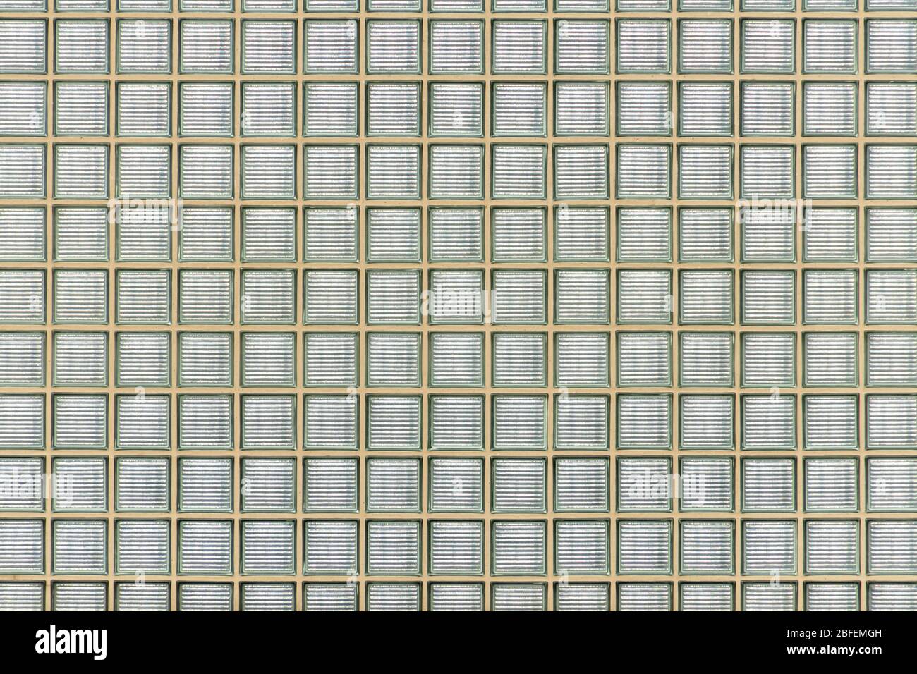 Glass block transparent window wall of an industrial building Stock ...