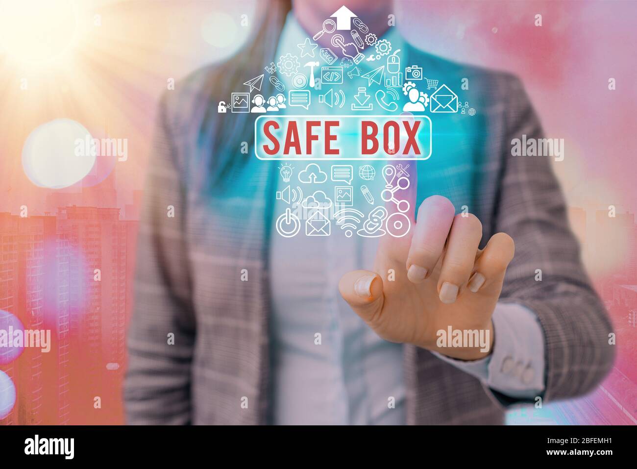 Writing note showing Safe Box. Business concept for A small structure ...