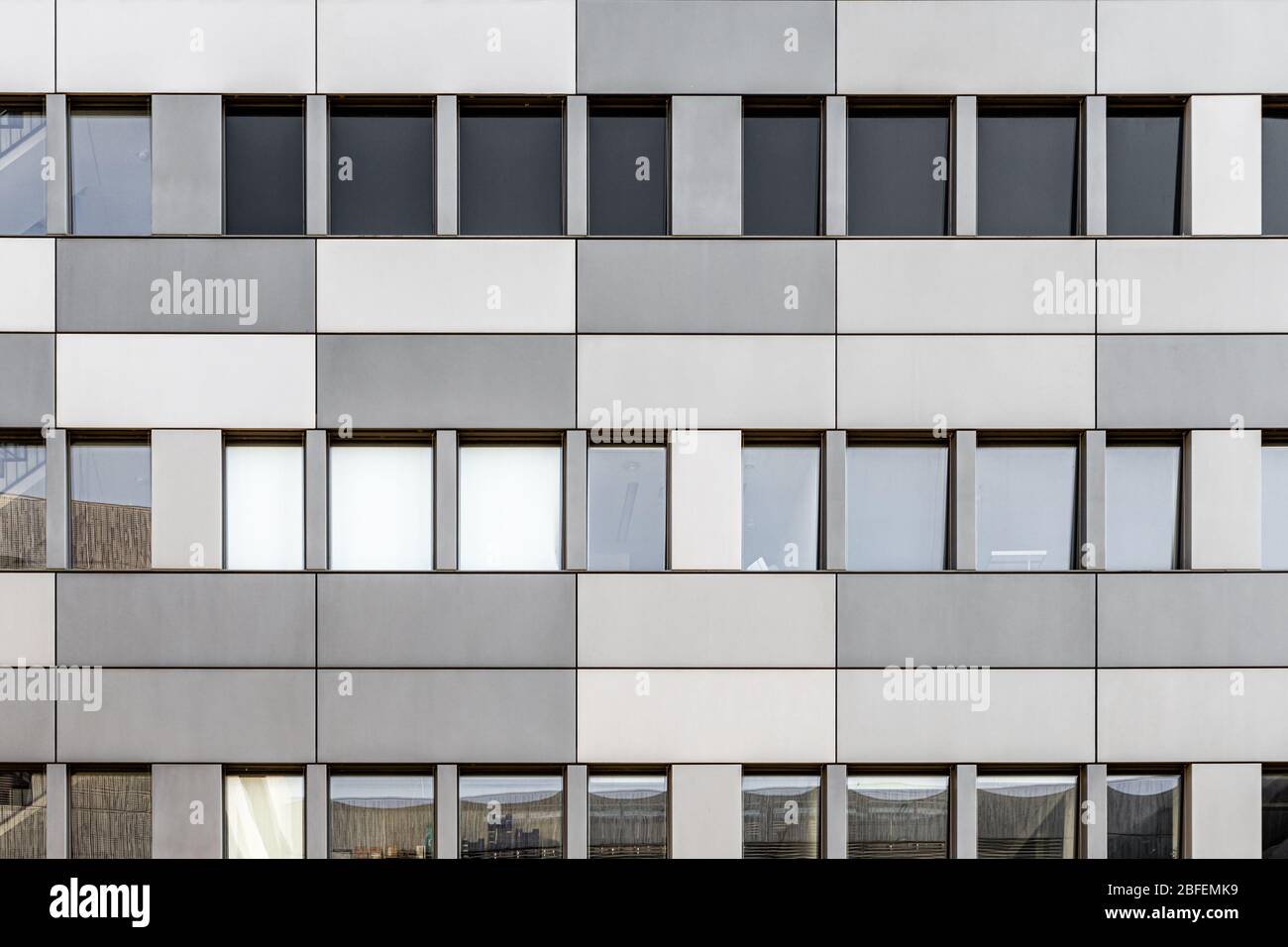 Modern facade front of modern business office building with stainless ...