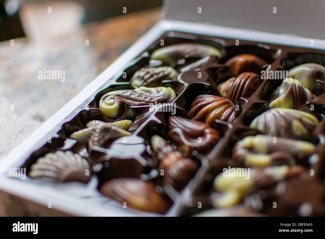 Belgian chocolate seashells hi-res stock photography and images - Alamy