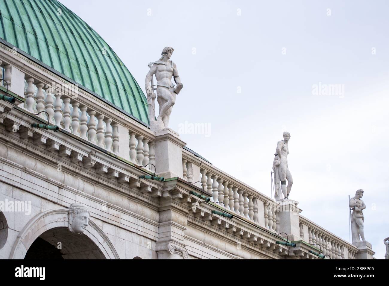 Vicenza Italy. A detail of the roof of the great monument "Basilica ...