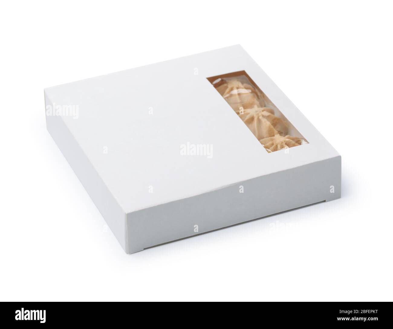 White blank paper candies box with window isolated on white Stock Photo ...