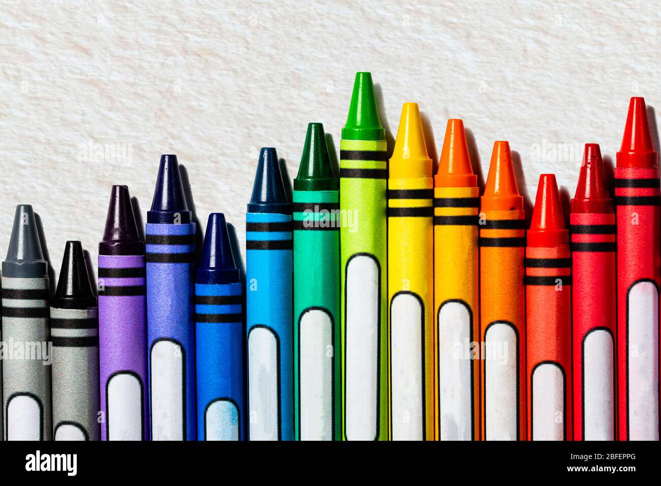 A business bar chart composed of Wax crayons with generic customizable ...