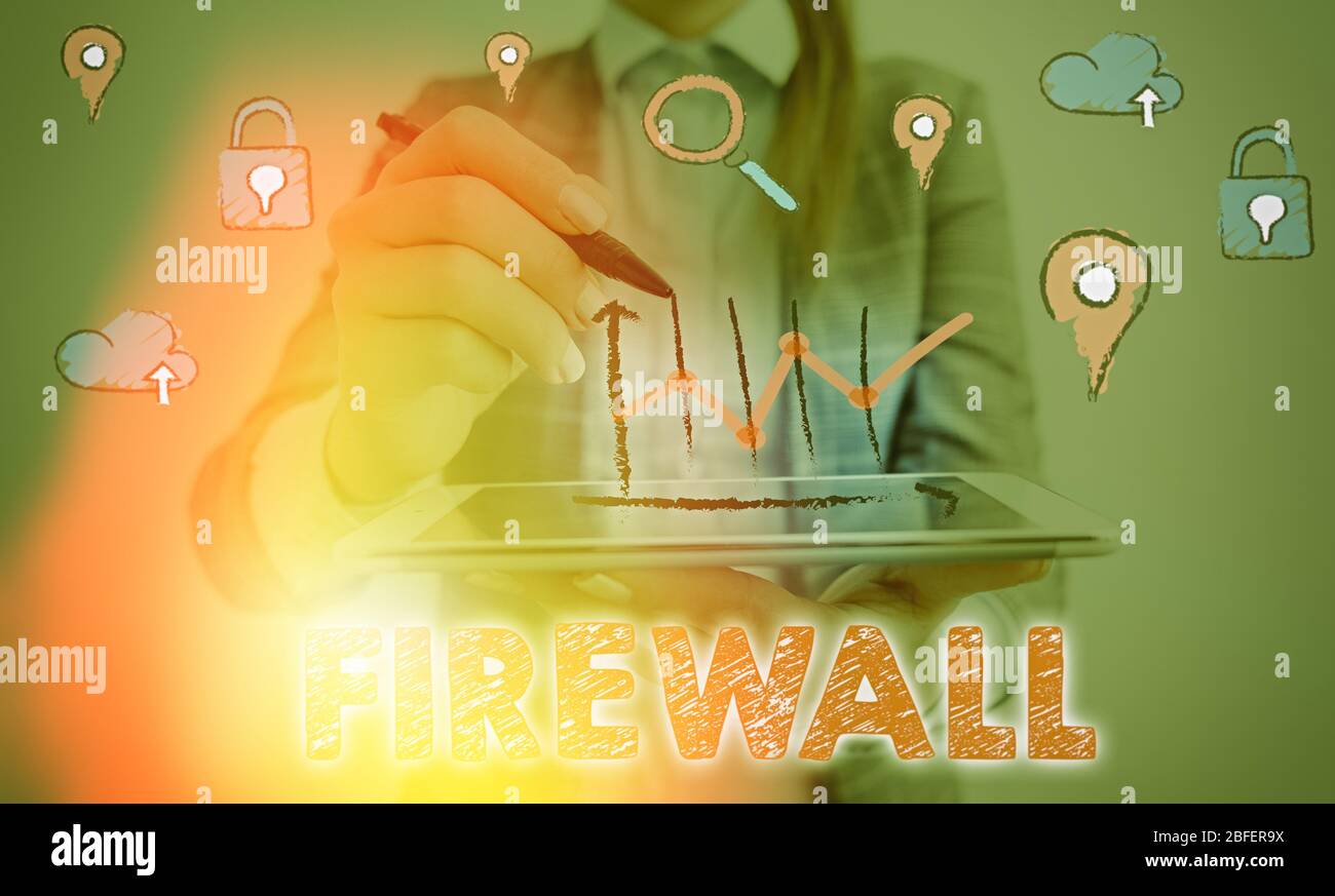 Conceptual hand writing showing Firewall. Concept meaning protect network or system from ...
