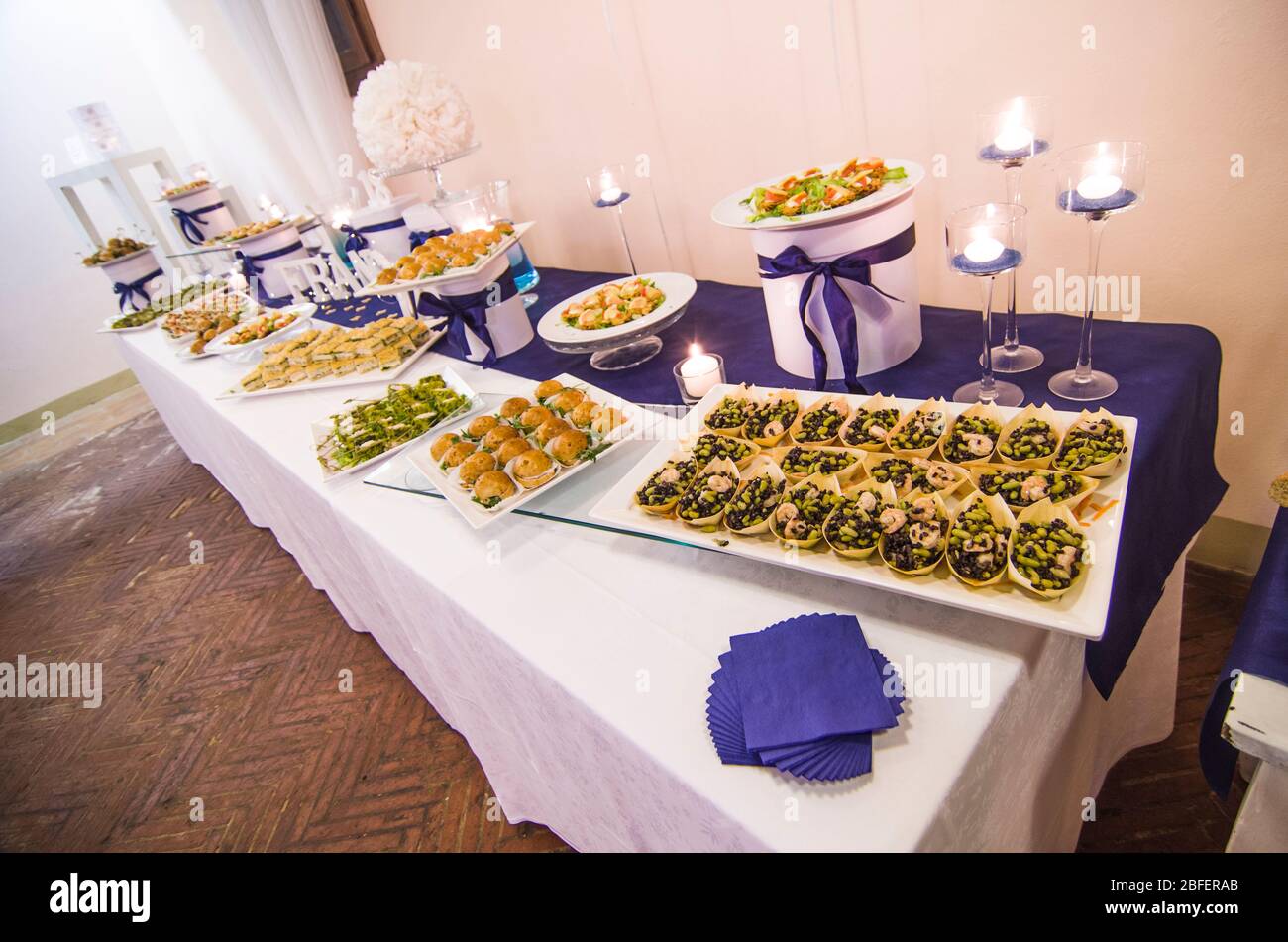 rich buffet full of sandwiches and appetizers ready for guests and for ...