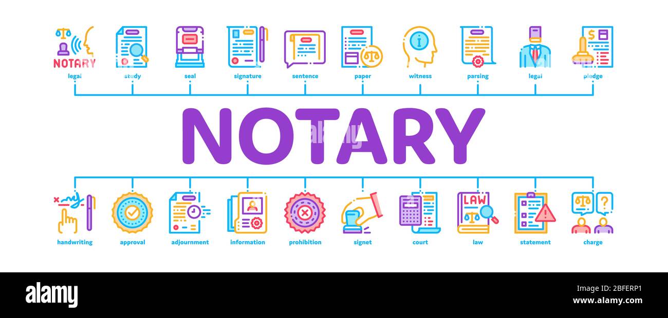 Notary Service Agency Minimal Infographic Banner Vector Stock Vector ...
