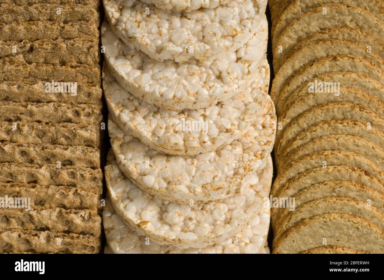 An assortment of different rye bread and rice cakes Stock Photo - Alamy