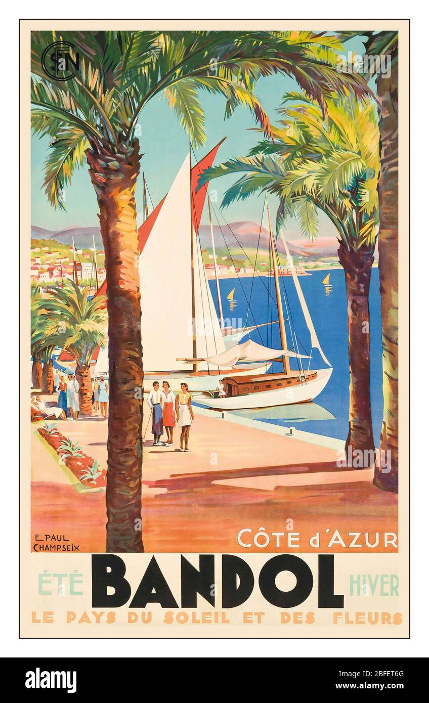 Vintage french south of france poster Cut Out Stock Images & Pictures ...