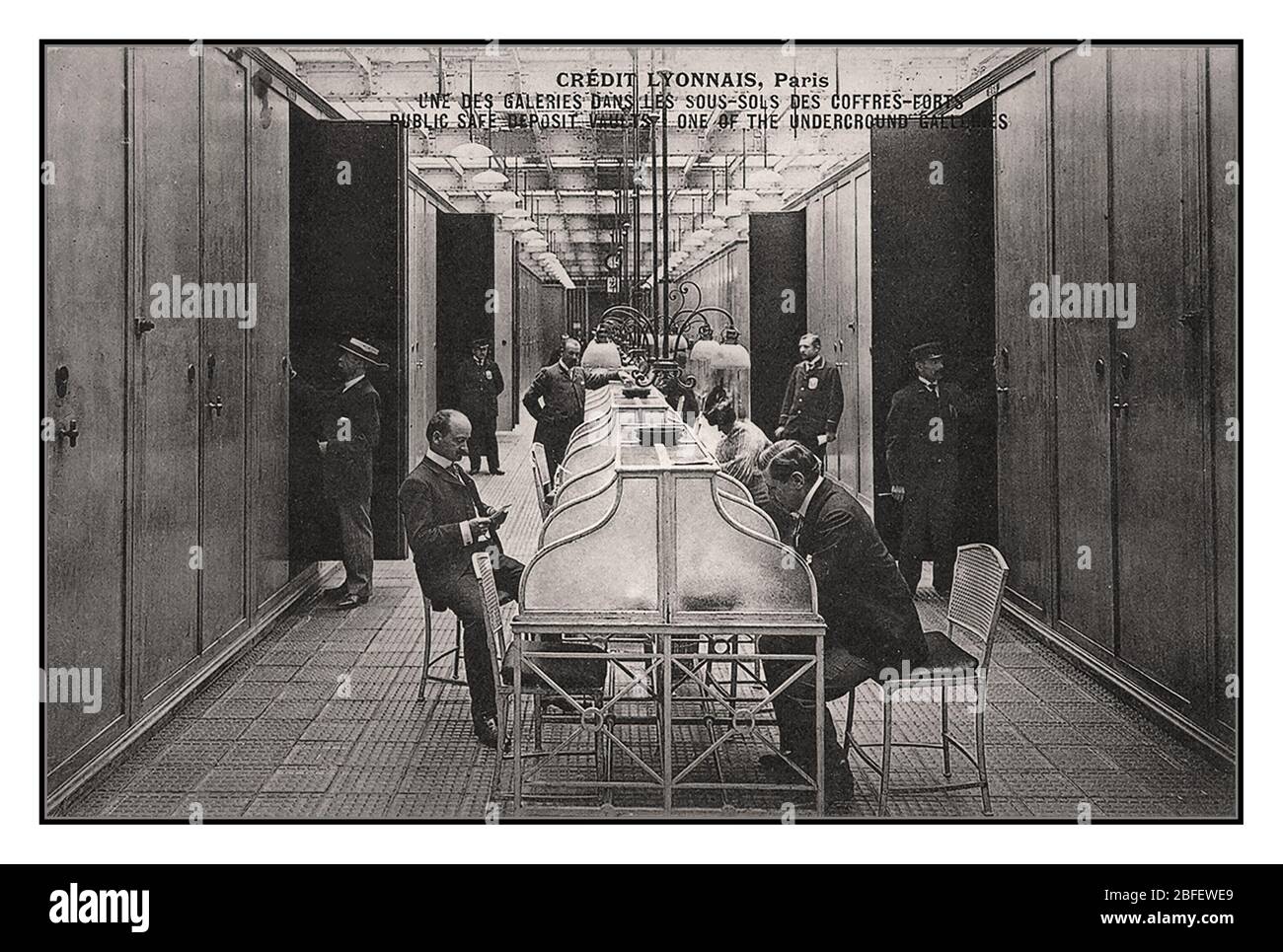 Vintage 1900s Historic Bank Interior Credit Lyonnais Paris with variety ...