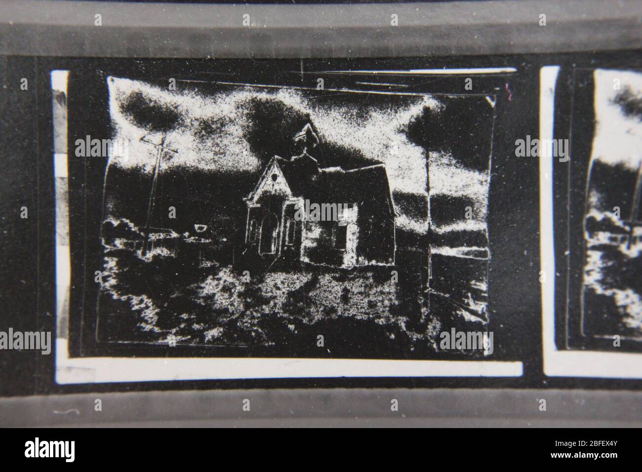 Fine 70s vintage extreme high contrast contact print photography of a ...