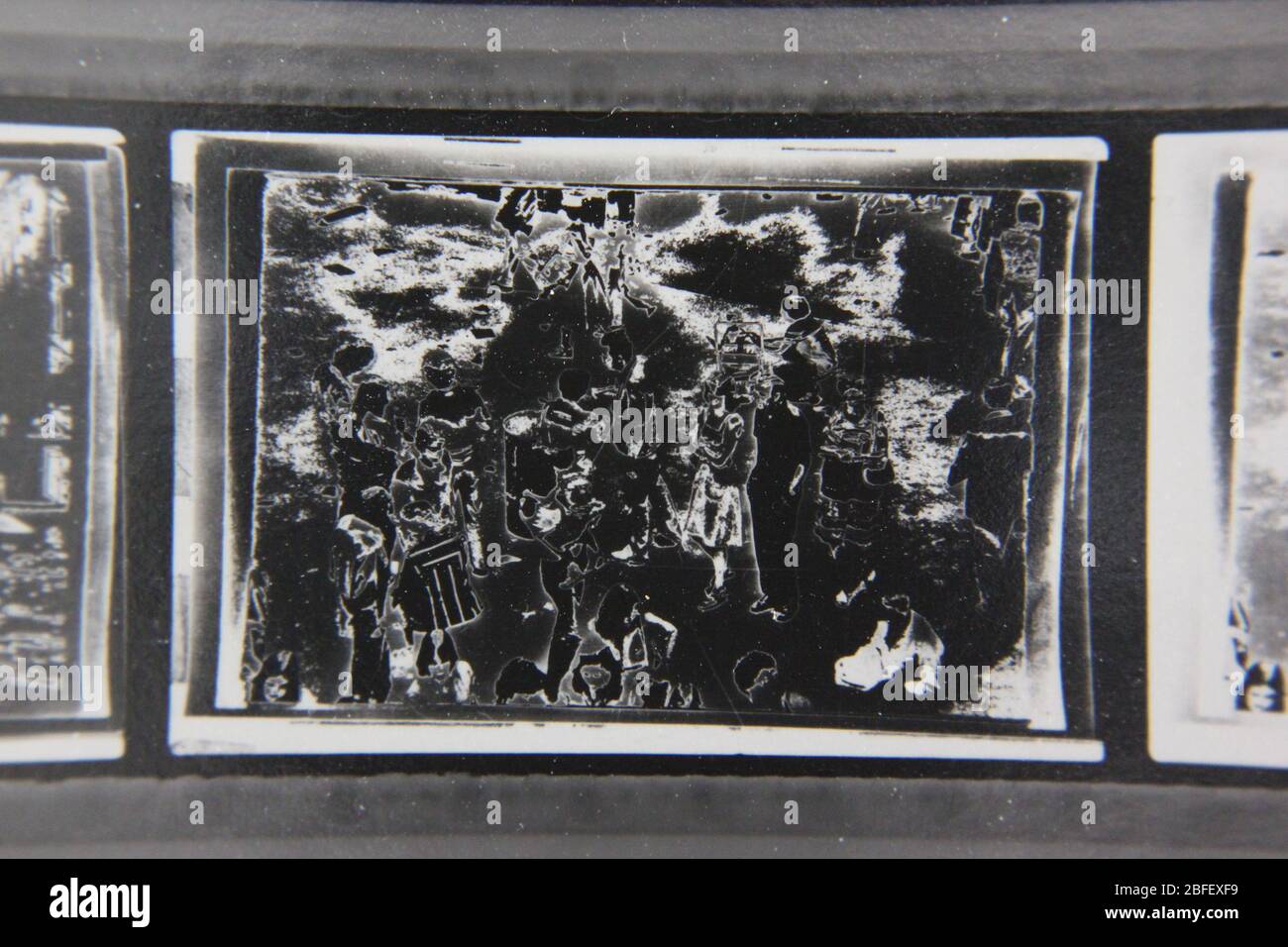 Fine 70s vintage extreme high contrast contact print photography of an ...